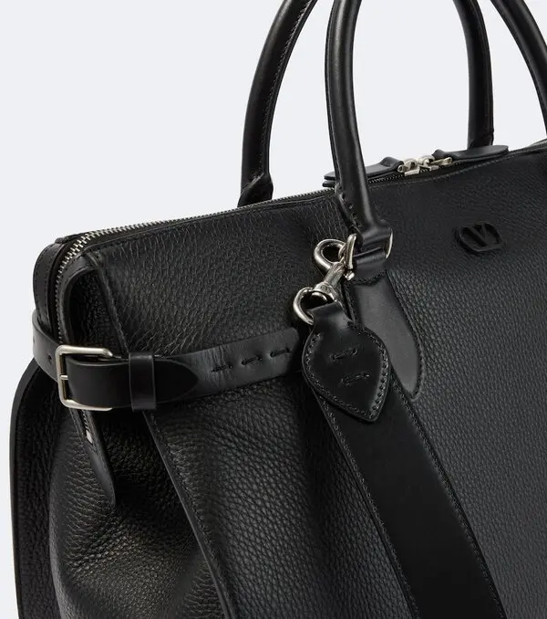 Valentino Garavani Vlogo Leather Briefcase
