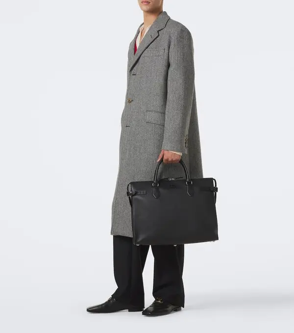 Valentino Garavani Vlogo Leather Briefcase