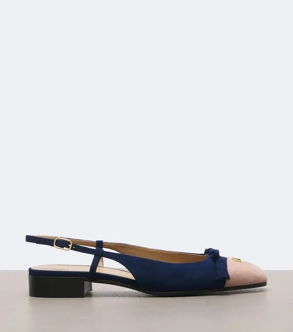 Valentino Garavani Suede Slingback Flats - Blue