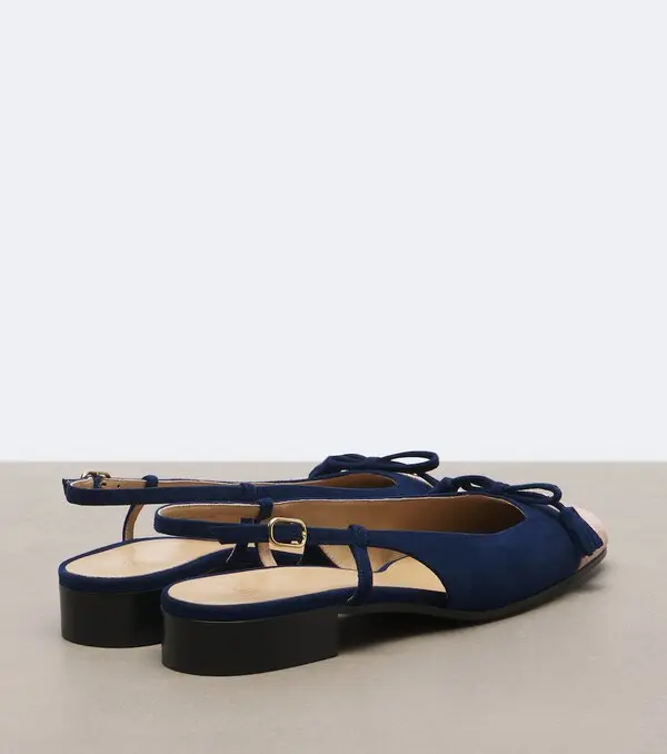 Valentino Garavani Suede Slingback Flats - Blue