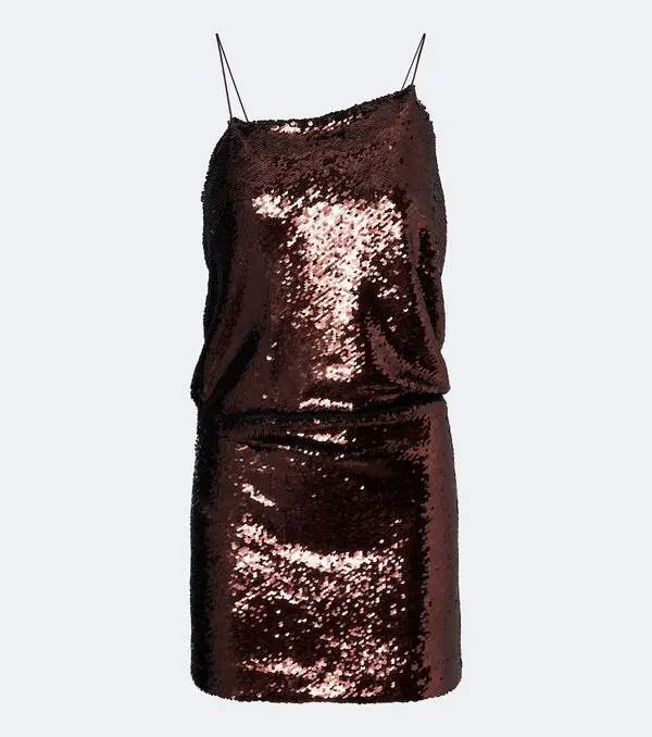 Alex Perry Sequined Minidress - Brown