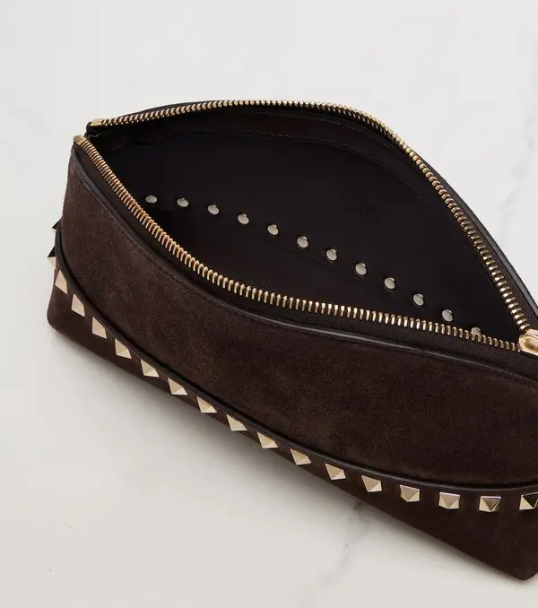 Valentino Garavani Rockstud Small Suede Pouch