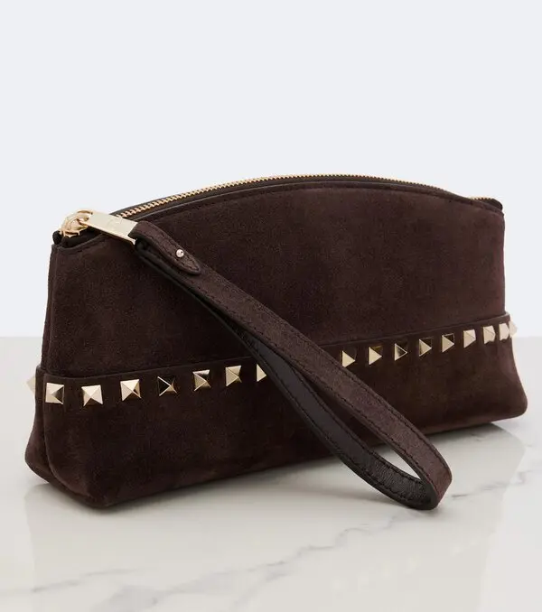 Valentino Garavani Rockstud Small Suede Pouch