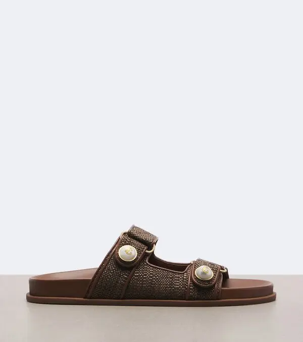JIMMY CHOO Fayence Raffia-effect Sandals