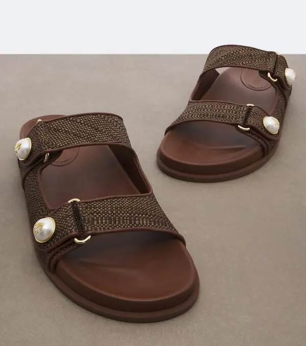 JIMMY CHOO Fayence Raffia-effect Sandals