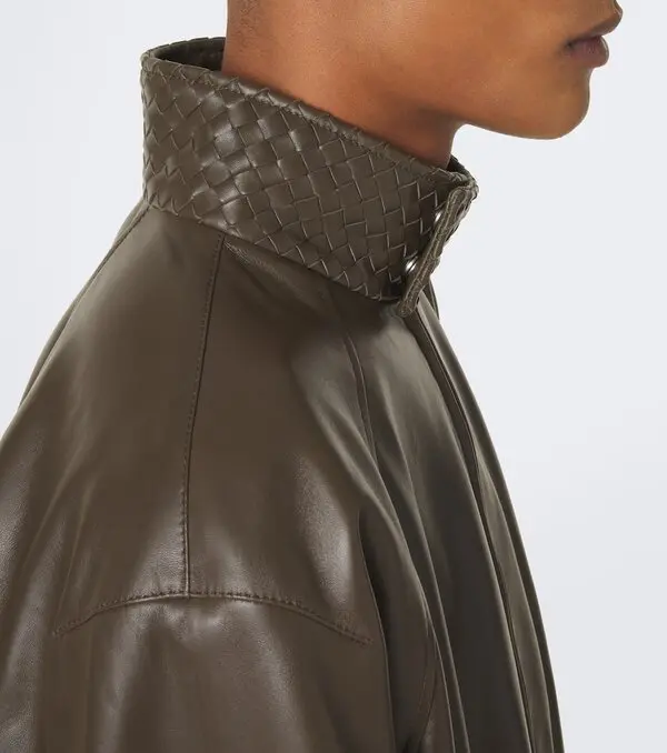 Bottega Veneta Intrecciato Leather Blouson Jacket