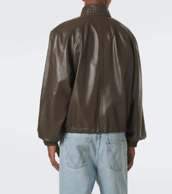 Bottega Veneta Intrecciato Leather Blouson Jacket