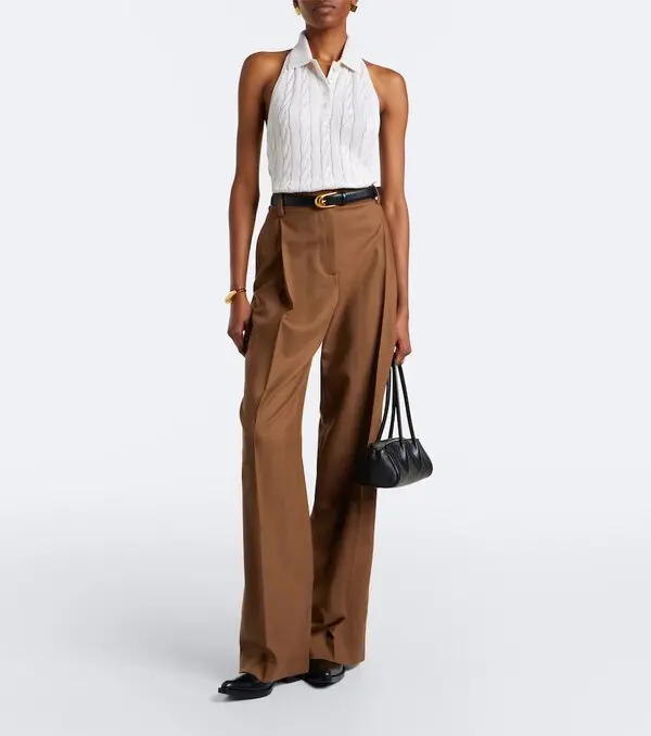 Ralph Lauren Cable-knit Silk Top
