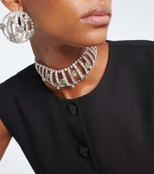 Magda Butrym Embellished Choker With Floral Appliques