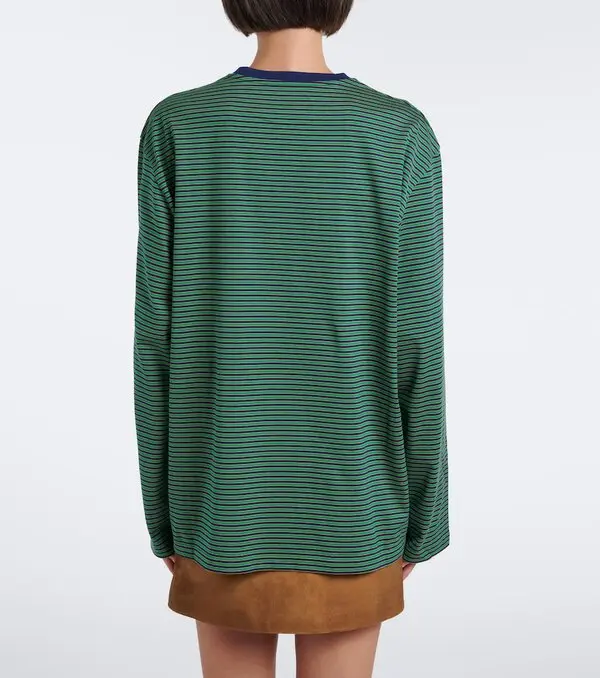 Miu Miu Striped Cotton Jersey T-shirt