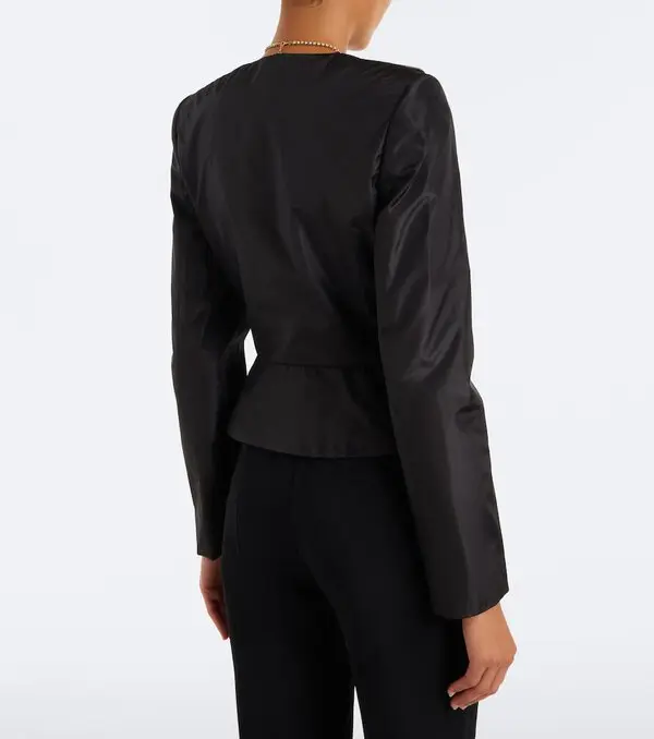 Valentino Garavani Plisse Silk Taffeta Blazer