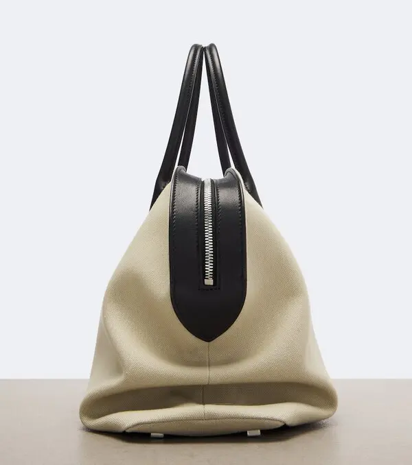 THE ROW Agnes 15 Leather-trimmed Canvas Tote Bag