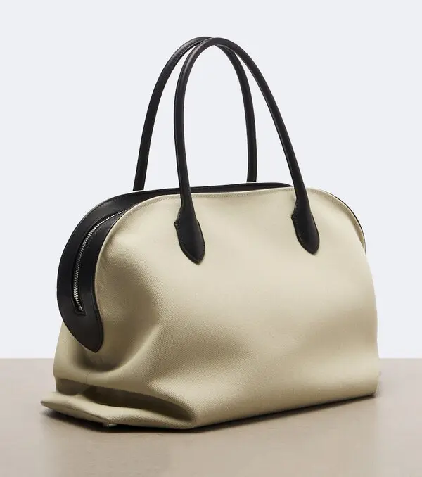 THE ROW Agnes 15 Leather-trimmed Canvas Tote Bag