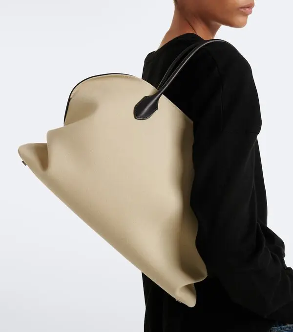 THE ROW Agnes 15 Leather-trimmed Canvas Tote Bag