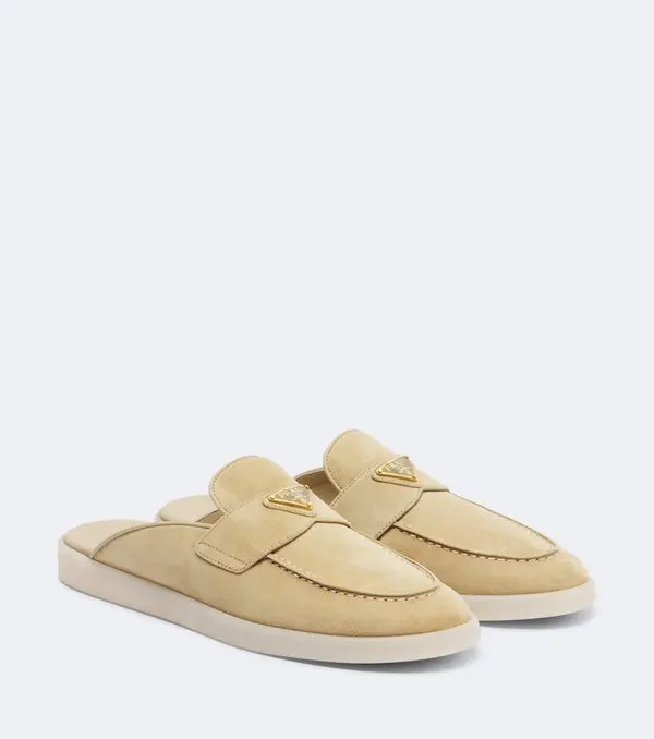 Prada Suede Mules - Beige