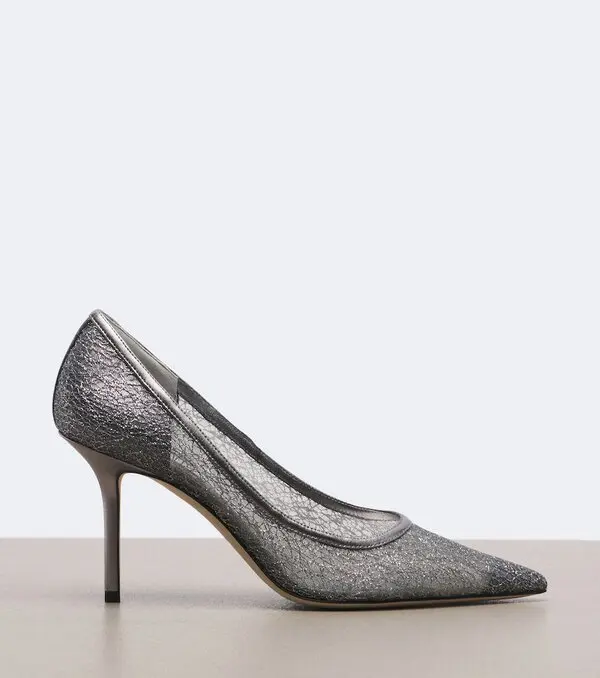 JIMMY CHOO Love Embroidered Glitter Pumps