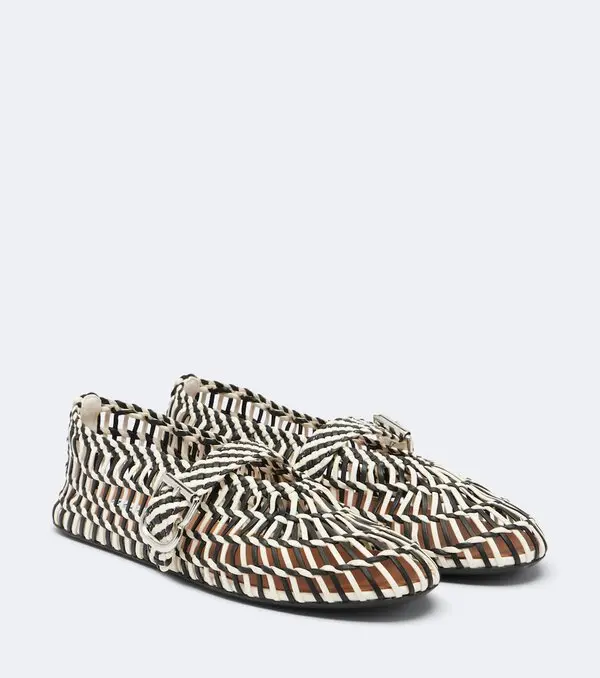 Alaïa Woven Leather Ballet Flats - Multicoloured