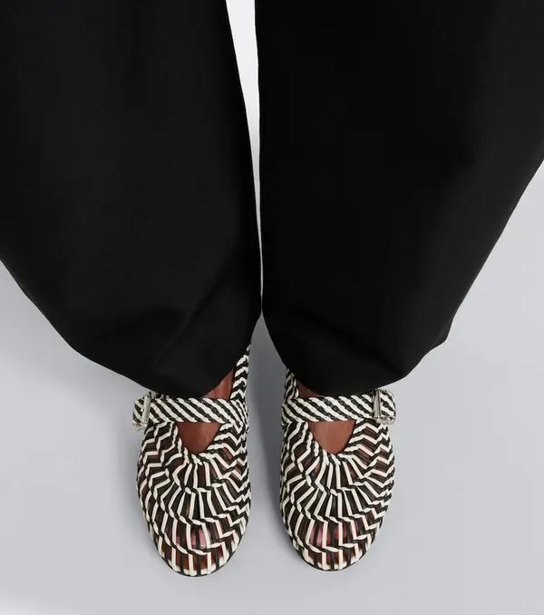 Alaïa Woven Leather Ballet Flats