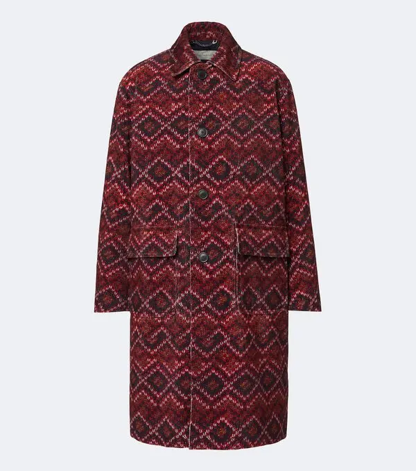 Dries Van Noten Printed Cotton Corduroy Coat