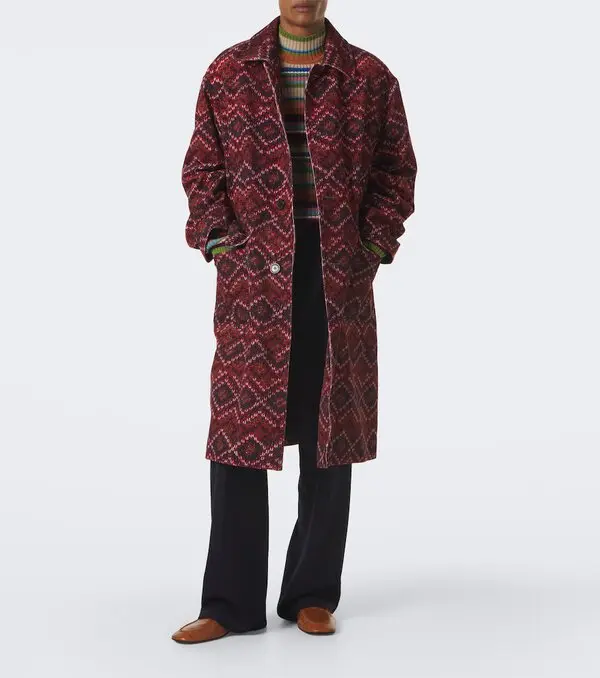 Dries Van Noten Printed Cotton Corduroy Coat