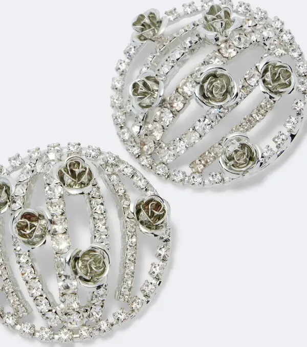 Magda Butrym Floral Appliqué Crystal Earrings