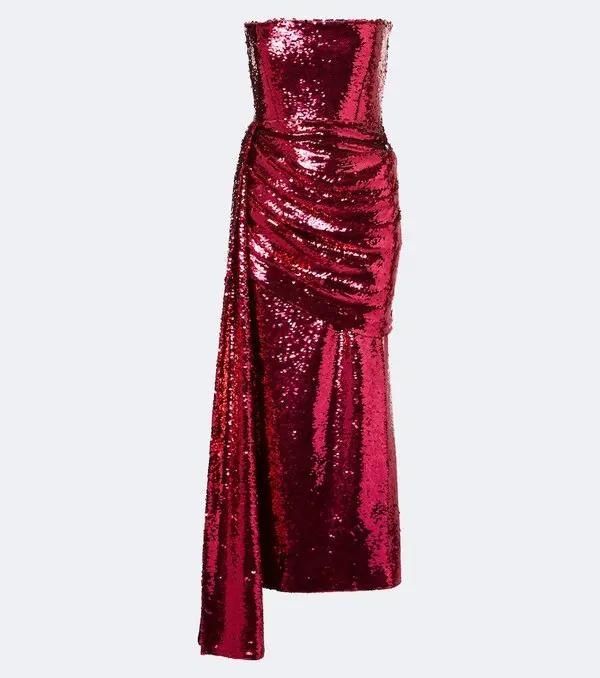 Alex Perry Sequined Bustier Dress - Pink