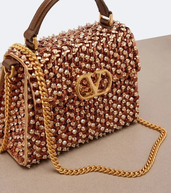 Valentino Garavani Vsling Mini Embellished Top-handle Bag