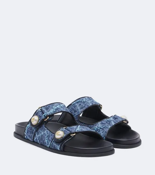 JIMMY CHOO Fayence Denim Sandals - Blue