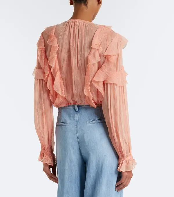 Ulla Johnson Delfina Ruffled Silk Chiffon Blouse