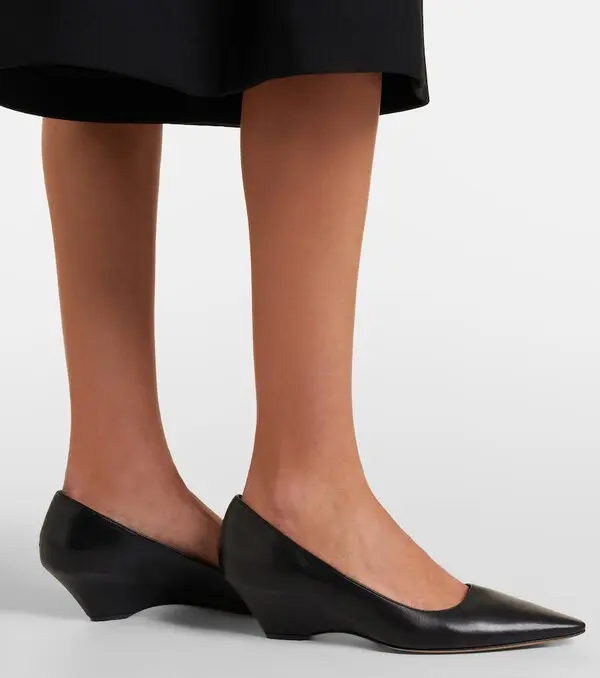 THE ROW Liisa Leather Wedges