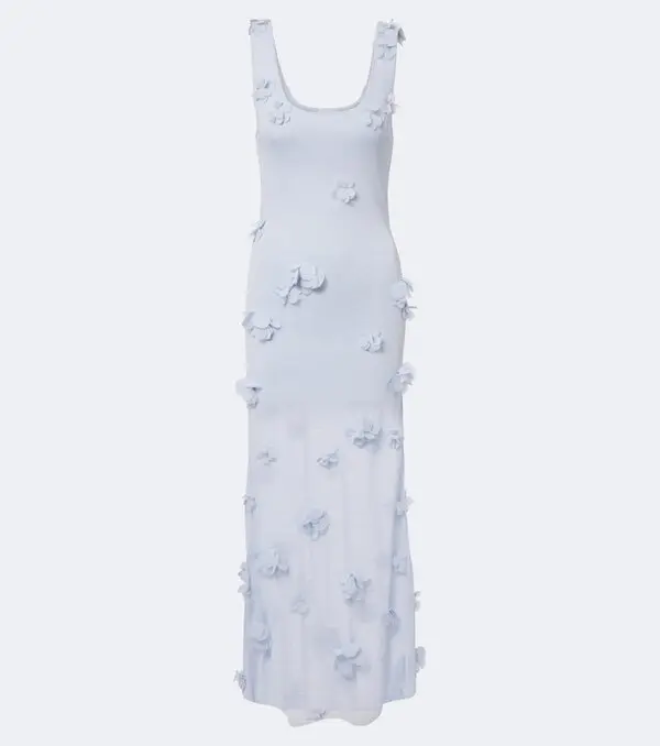 Simkhai Ivi Floral-applique Midi Dress - Blue
