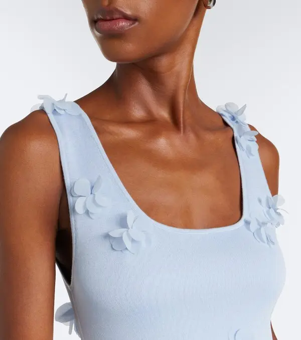 Simkhai Floral Appliqué Midi Dress - Blue