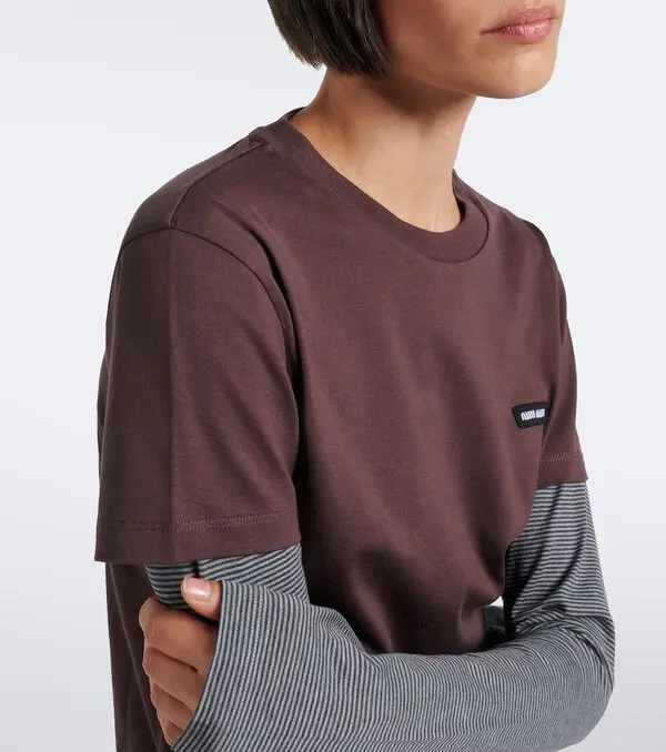 Miu Miu Layered Cotton Jersey T-shirt