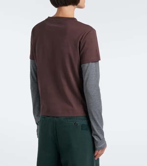 Miu Miu Layered Cotton Jersey T-shirt