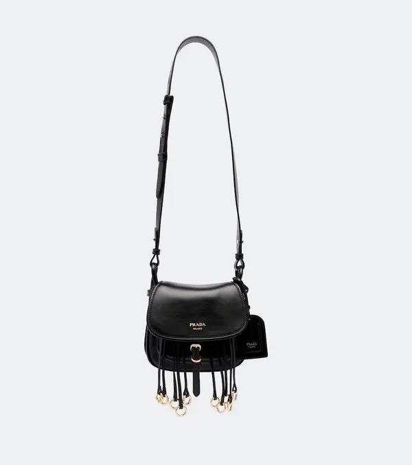Prada Corsaire Mini Fringed Leather Shoulder Bag
