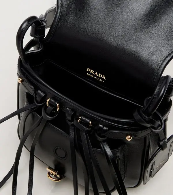 Prada Corsaire Mini Fringed Leather Shoulder Bag