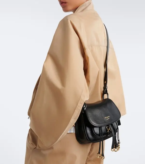 Prada Corsaire Mini Fringed Leather Shoulder Bag