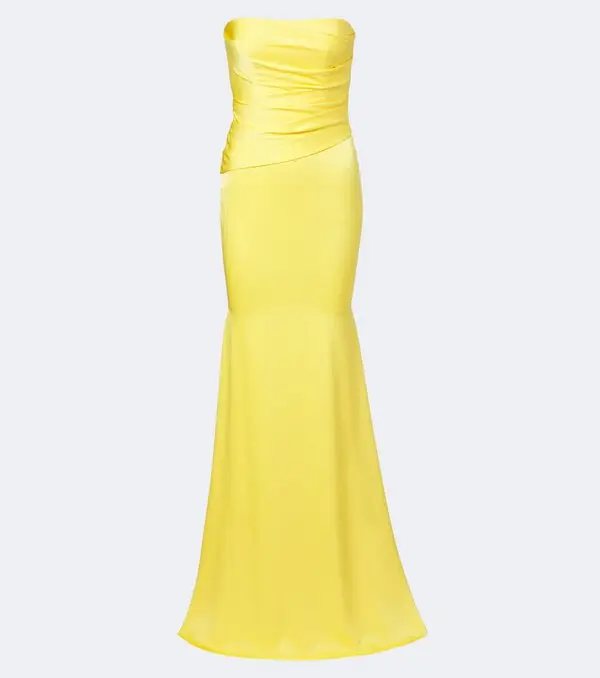 Alex Perry Satin Crepe Bustier Gown