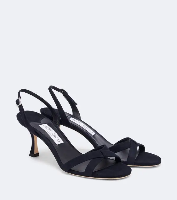JIMMY CHOO Elsy Suede Slingback Sandals - Blue