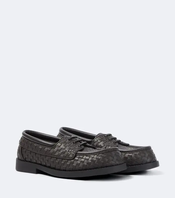Bottega Veneta Pier Intrecciato Leather Loafers - Brown