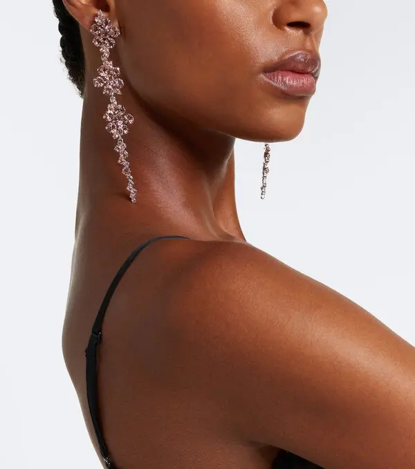 Simone Rocha Floral Crystal-embellished Drop Earrings