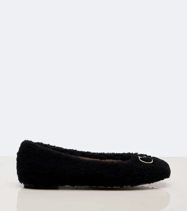 Valentino Garavani Vlogo Teddy Ballet Flats - Black
