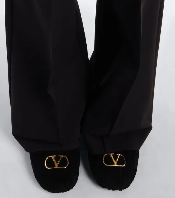 Valentino Garavani Vlogo Teddy Ballet Flats - Black