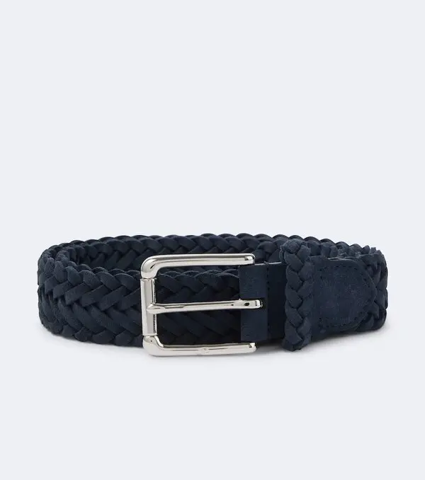 Ralph Lauren Purple Label Braided Suede Belt - Blue
