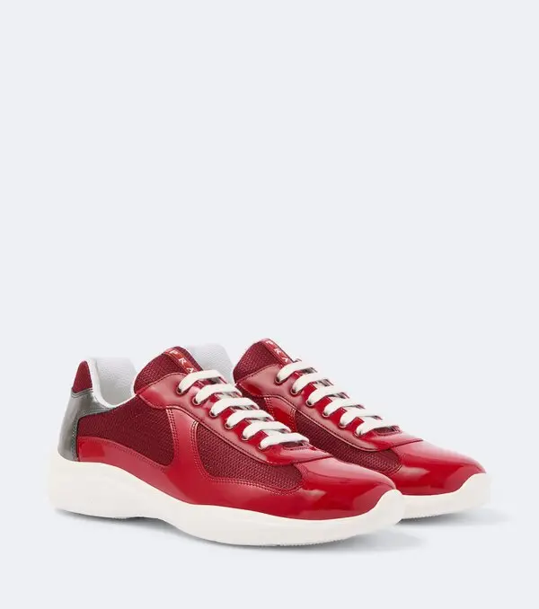 Prada America's Cup Leather-trimmed Sneakers