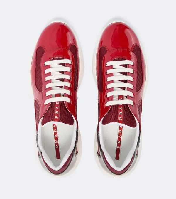 Prada America's Cup Leather-trimmed Sneakers