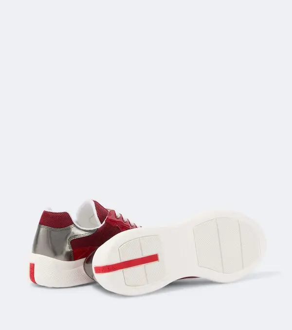 Prada America's Cup Leather-trimmed Sneakers