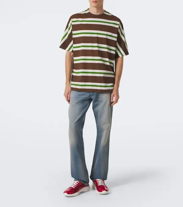 Prada America's Cup Leather-trimmed Sneakers