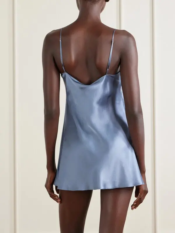 Carine Gilson Lace-embroidered Silk-satin Mini Dress