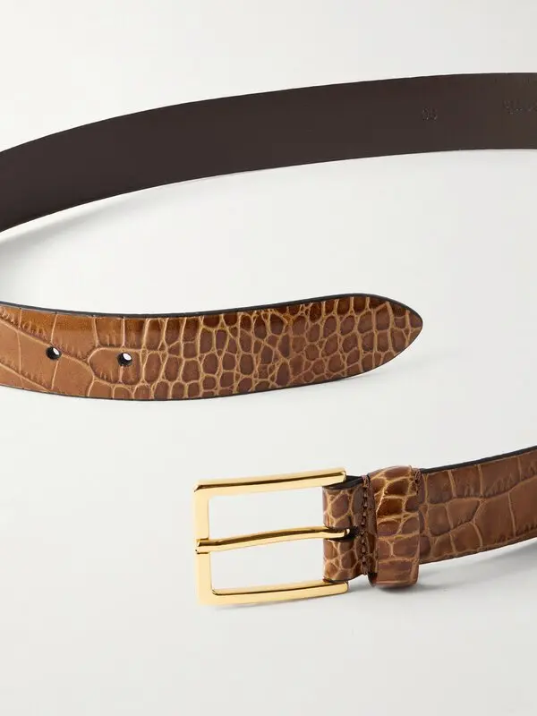 Anderson's Croc-effect Leather Belt